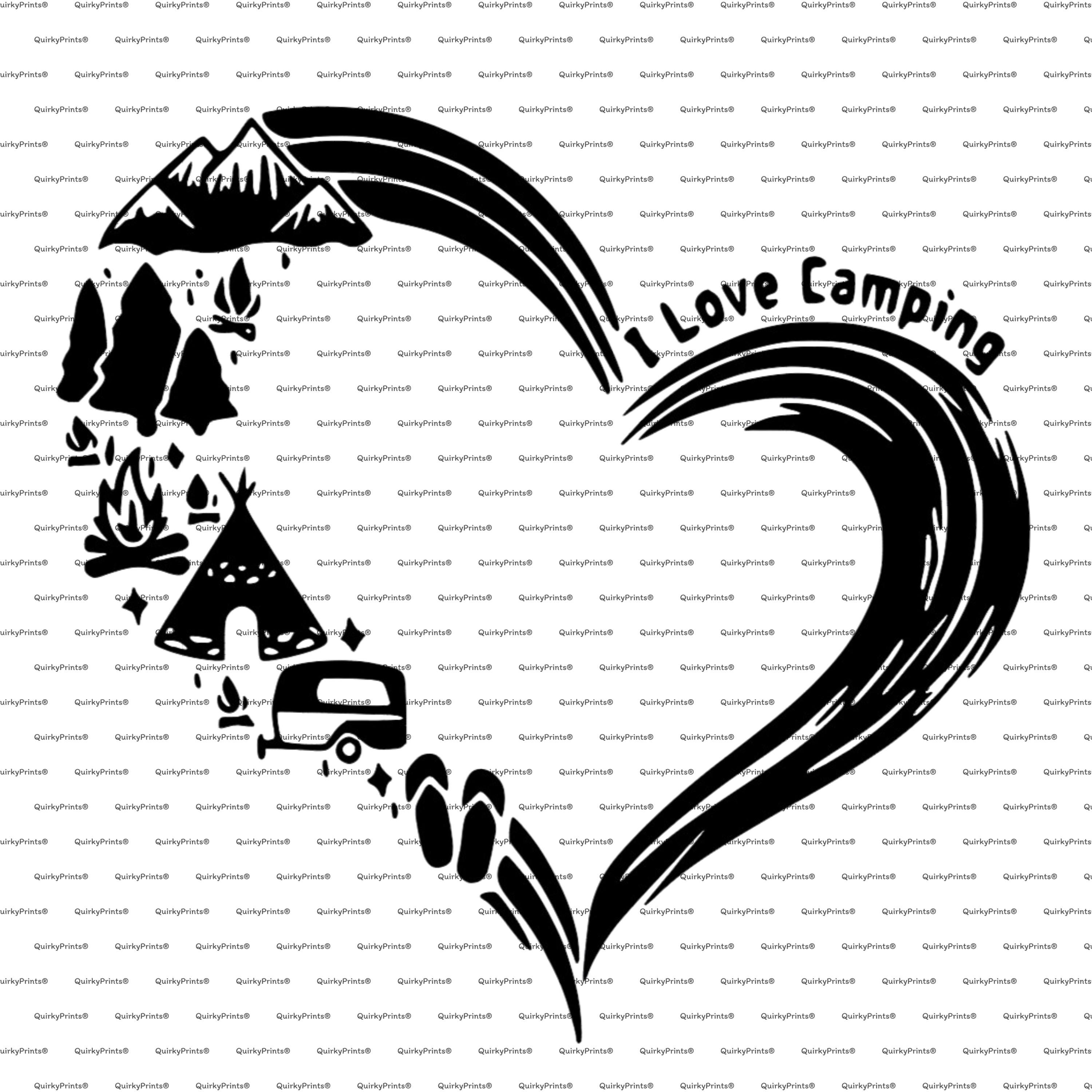I Love Camping Vinyl Decal | Heart Camper Sticker for Car RV ...