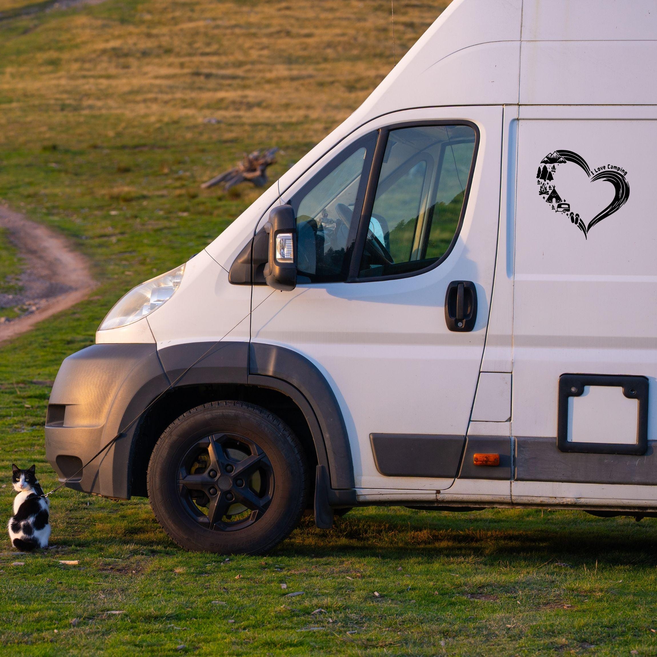 I Love Camping Vinyl Decal | Heart Camper Sticker for Car RV ...