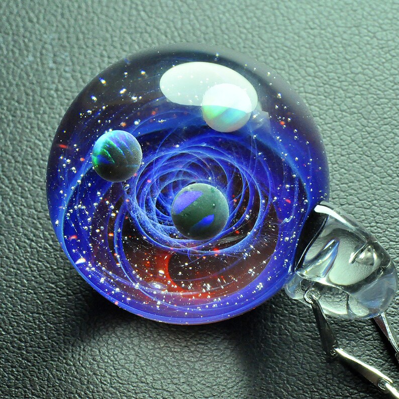 Handmade Galaxy Blown Glass Ball Universe Twisted Space Blue - Etsy