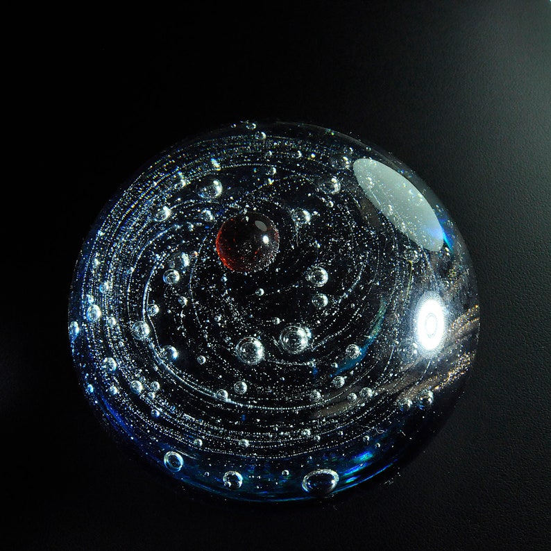 Heady glass marble Universe silver Hand blown glass Ball | Etsy