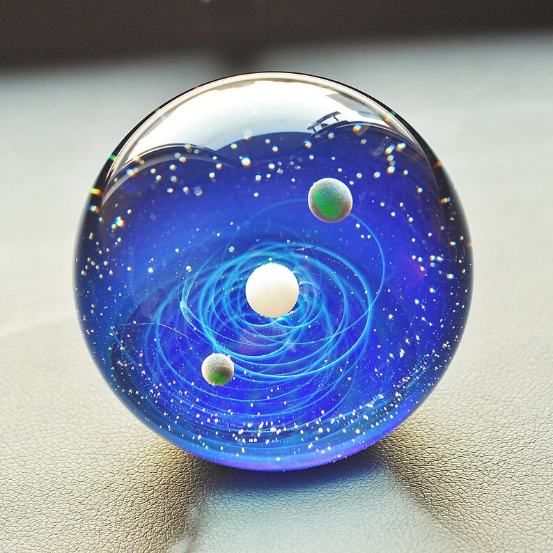 Glass dome Planet Stars Twisted Space Glass marbleUnique Gift | Etsy
