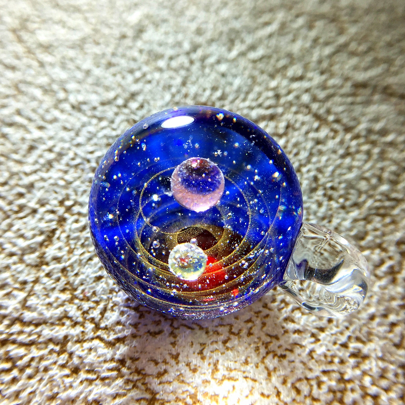 Universe Pendant Space Blown Glass 1 Inches,glass Dome,planet Stars ...