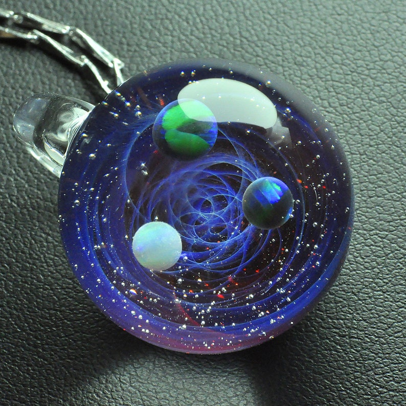 Handmade Galaxy Blown Glass Ball Universe Twisted Space Blue - Etsy