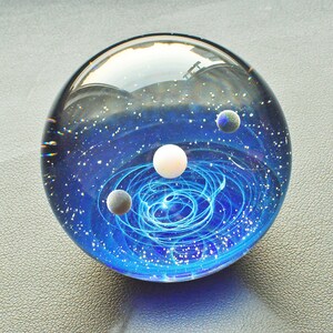 Glass Dome Planet Stars Twisted Space Glass Marble，unique Gift Night ...