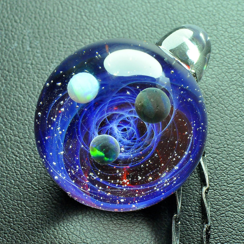 Handmade Galaxy Blown Glass Ball Universe Twisted Space Blue - Etsy