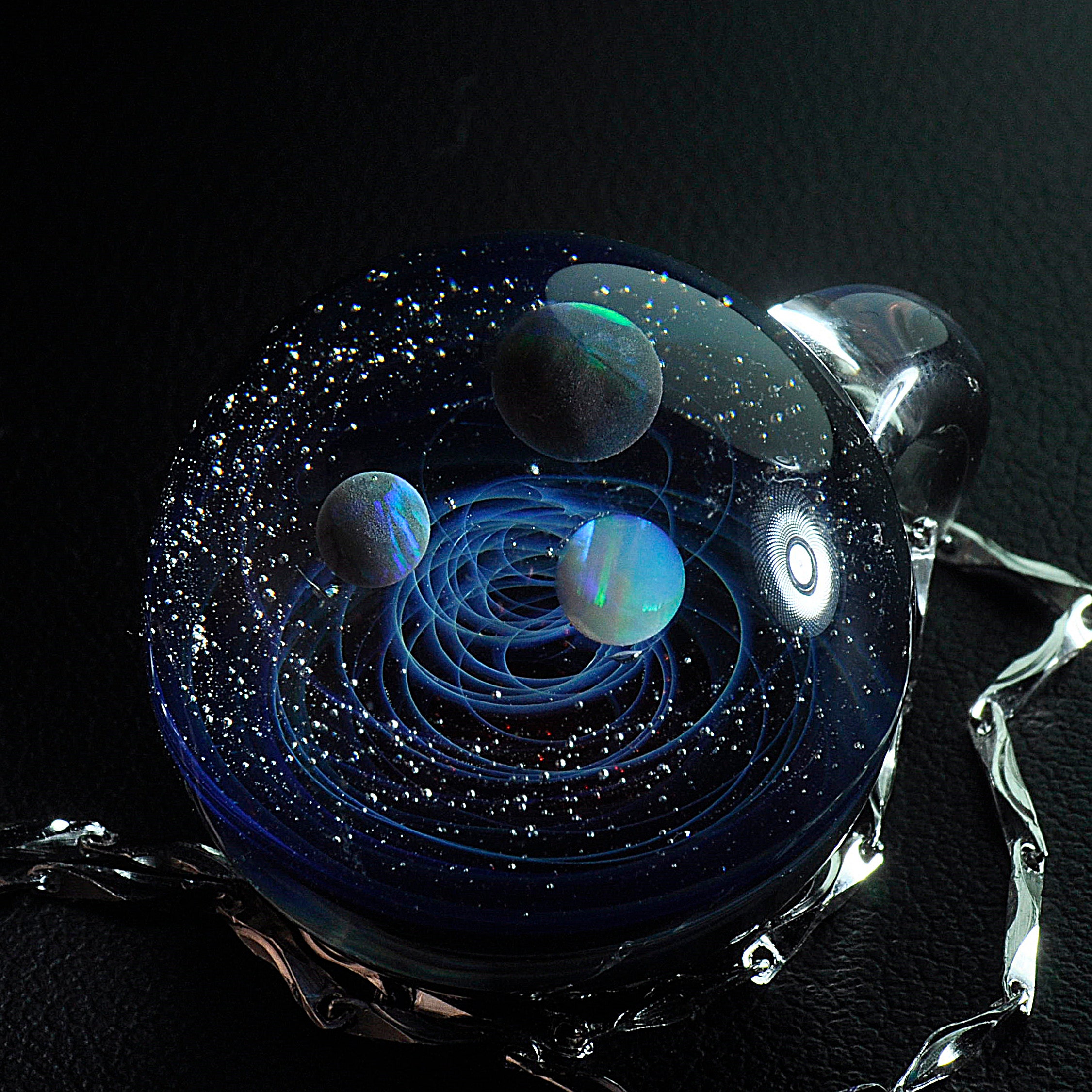 Unique Gift Space Blown Glass Universe Pendant 1 Inchesglass | Etsy