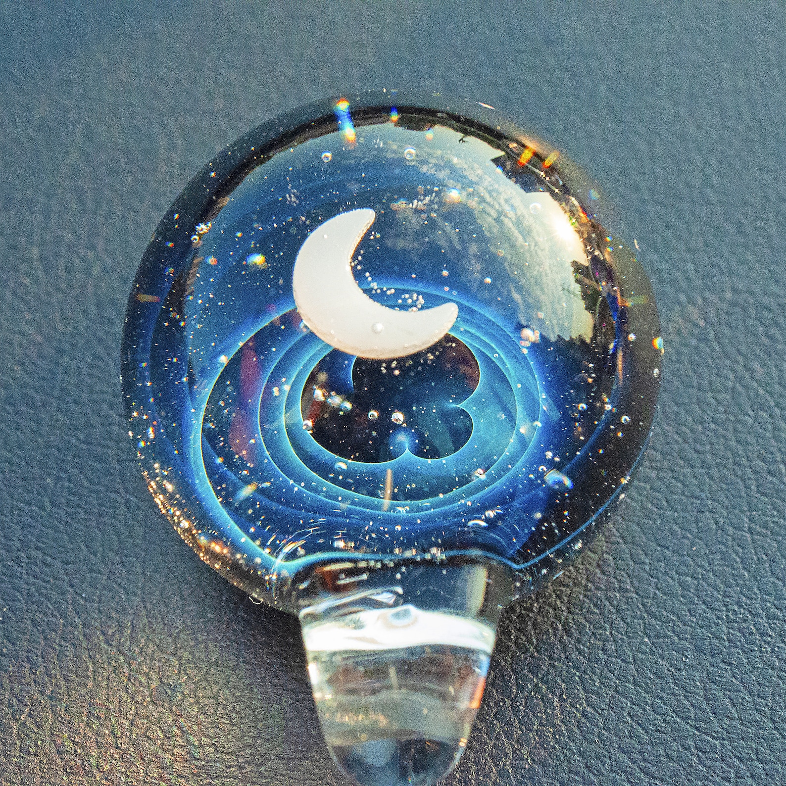 Handmade Glass Universe Pendant 23mm,unique Birthday Gift Blue Galaxy ...