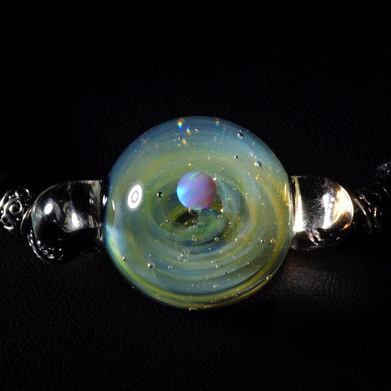 Night Sky Galaxy Bracelet, Universe Bracelet Space Blown Glass 1 Inches ...
