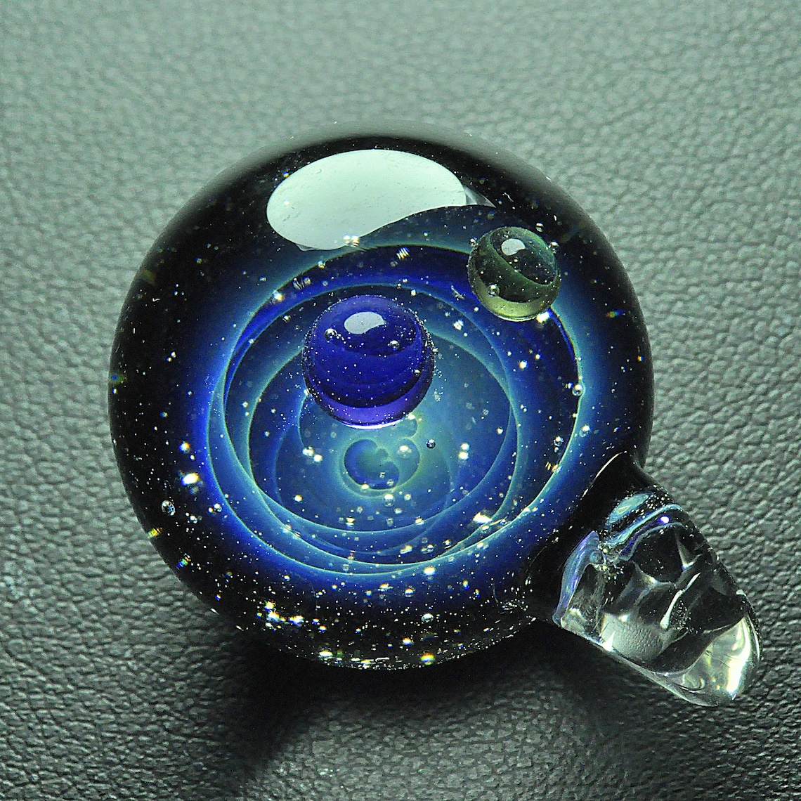 Planet Stars Glass Domespaceblown Glass Universe Pendant 1 | Etsy