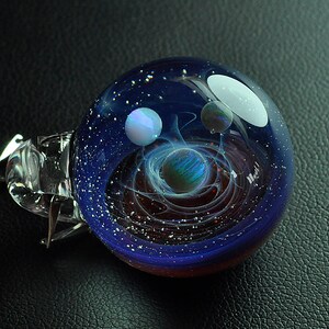 Planet Stars , Glass Dome,spaceblown Glass Universe Pendant 1 Inches ...
