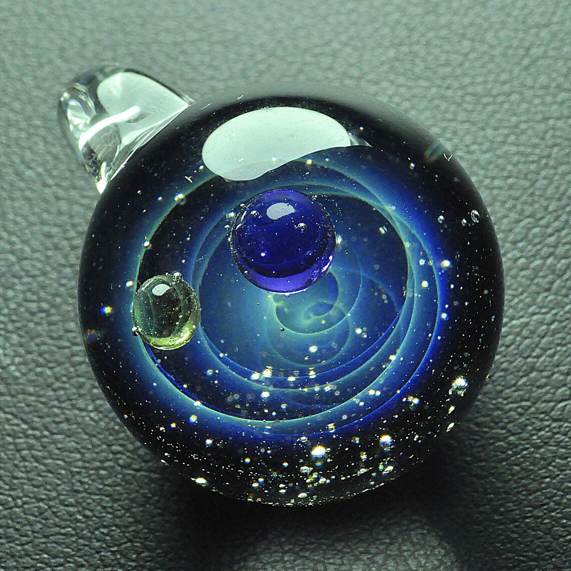 Planet Stars Glass Domespaceblown Glass Universe Pendant 1 | Etsy