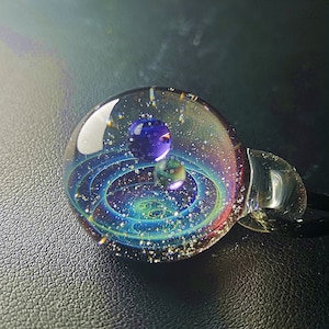 Planet Stars , Glass Dome,spaceblown Glass Universe Pendant 1 Inches ...