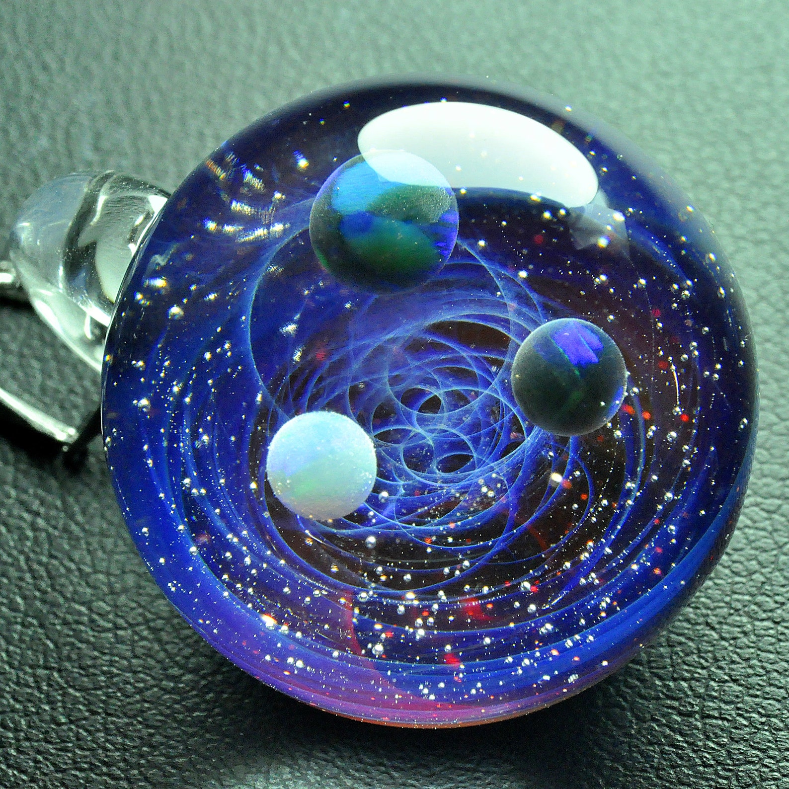 Handmade Galaxy Blown Glass Ball Universe Twisted Space Blue - Etsy