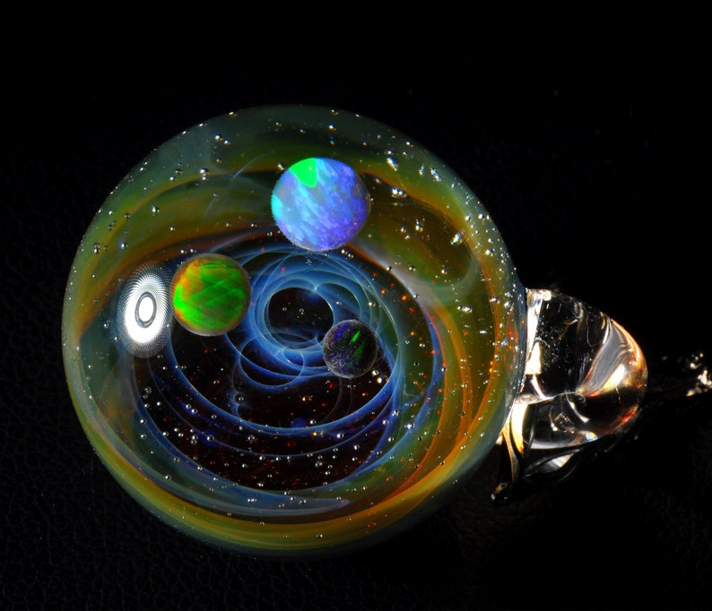 Handmade Glass Universe Pendant Unique Birthday Giftcolor | Etsy