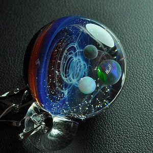 Planet Stars , Glass Dome,spaceblown Glass Universe Pendant 1 Inches ...