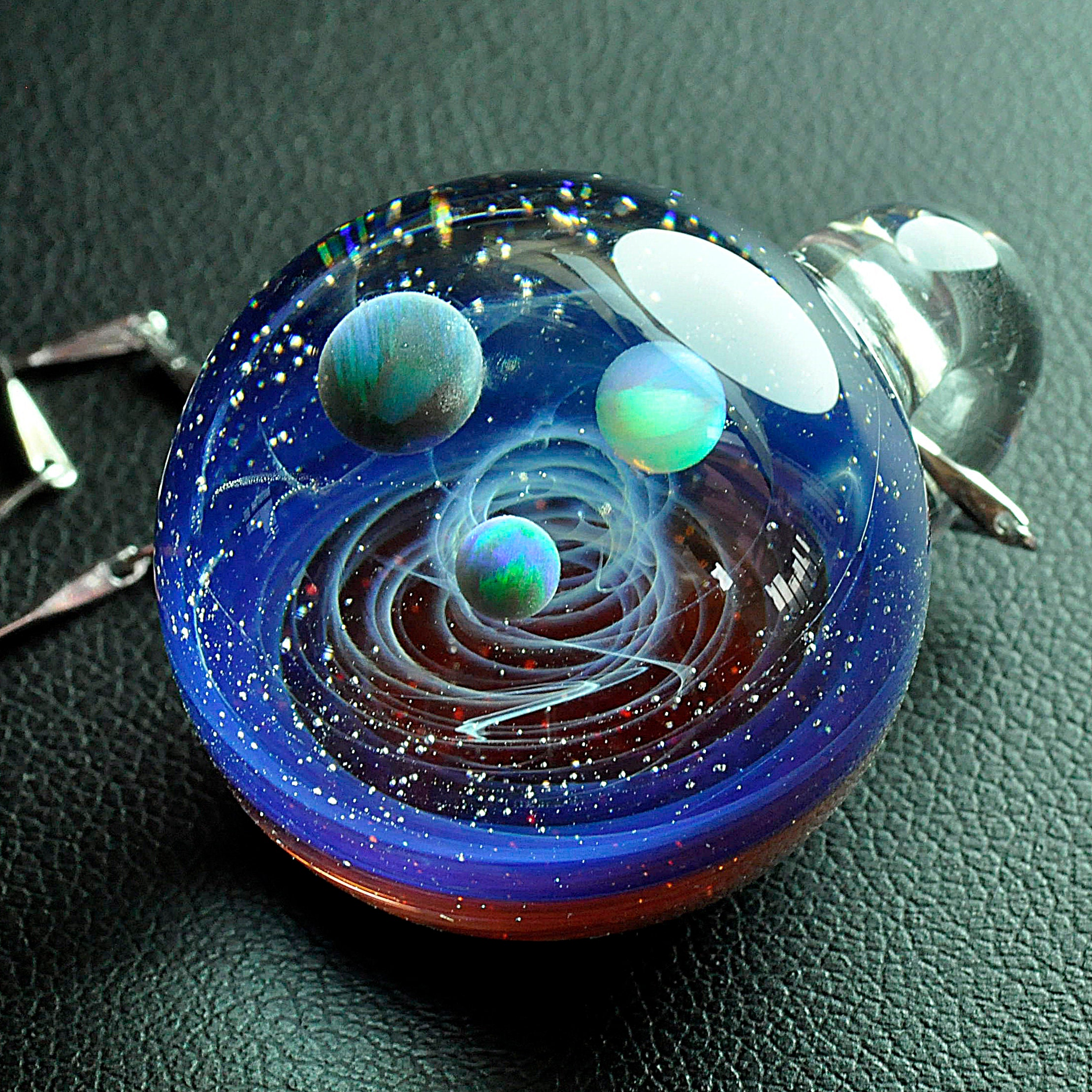 Planet Stars , Glass Dome,spaceblown Glass Universe Pendant 1 Inches ...