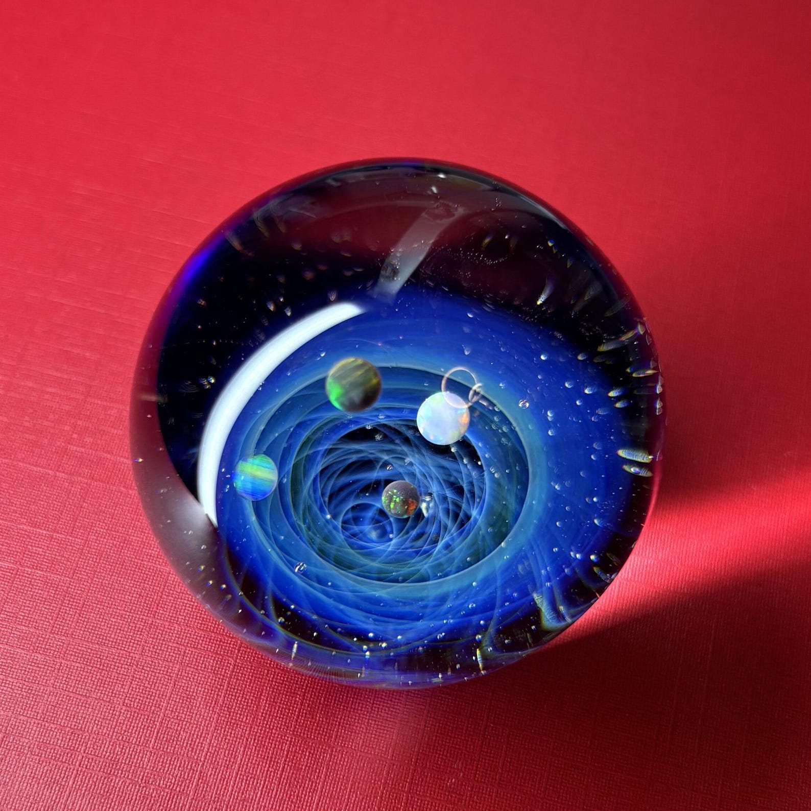 Explore the Universe: 45mm Galaxy Marble Glass Sphere, a Celestial ...