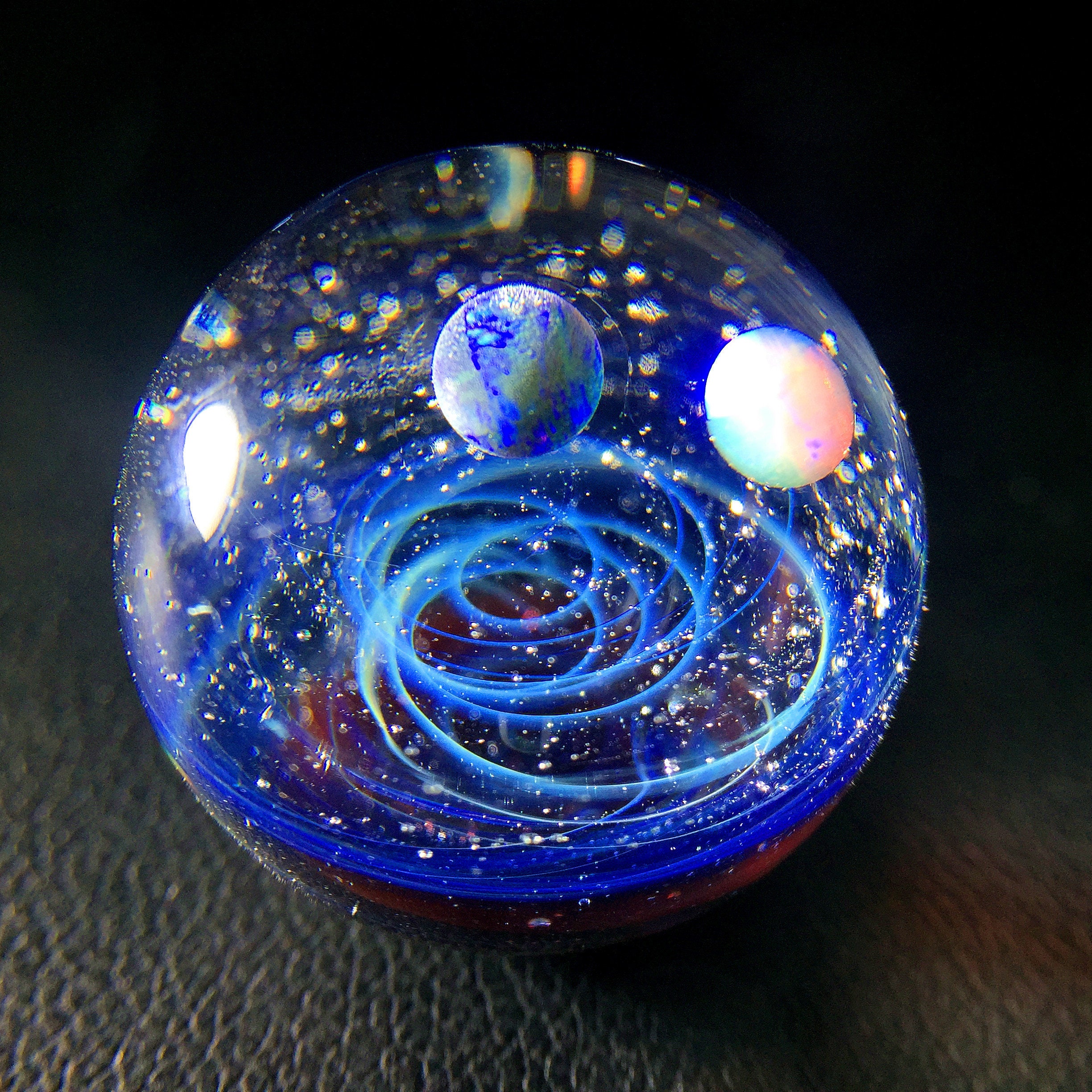 Spaceblown Glass Universe Pendant 1 Inches,glass Dome,planet Stars ...