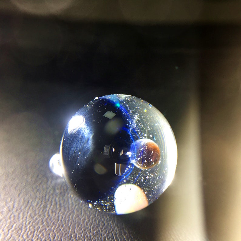 Spaceblown Glass Universe Pendant 1 Inches,glass Dome,planet Stars ...