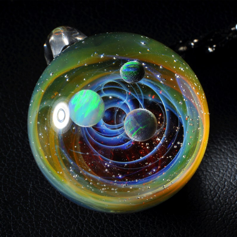 Handmade Glass Universe Pendant unique Birthday Giftcolor | Etsy