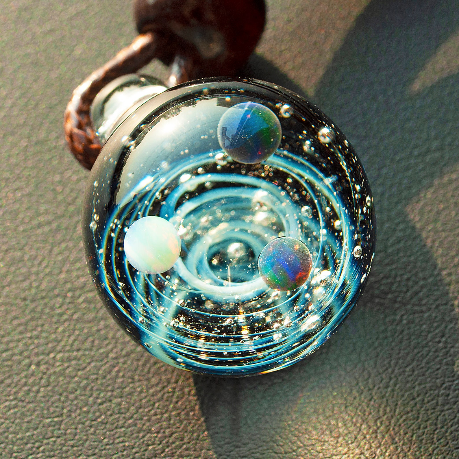 Planet Stars Glass Domespaceblown Glass Universe Pendant 1 - Etsy