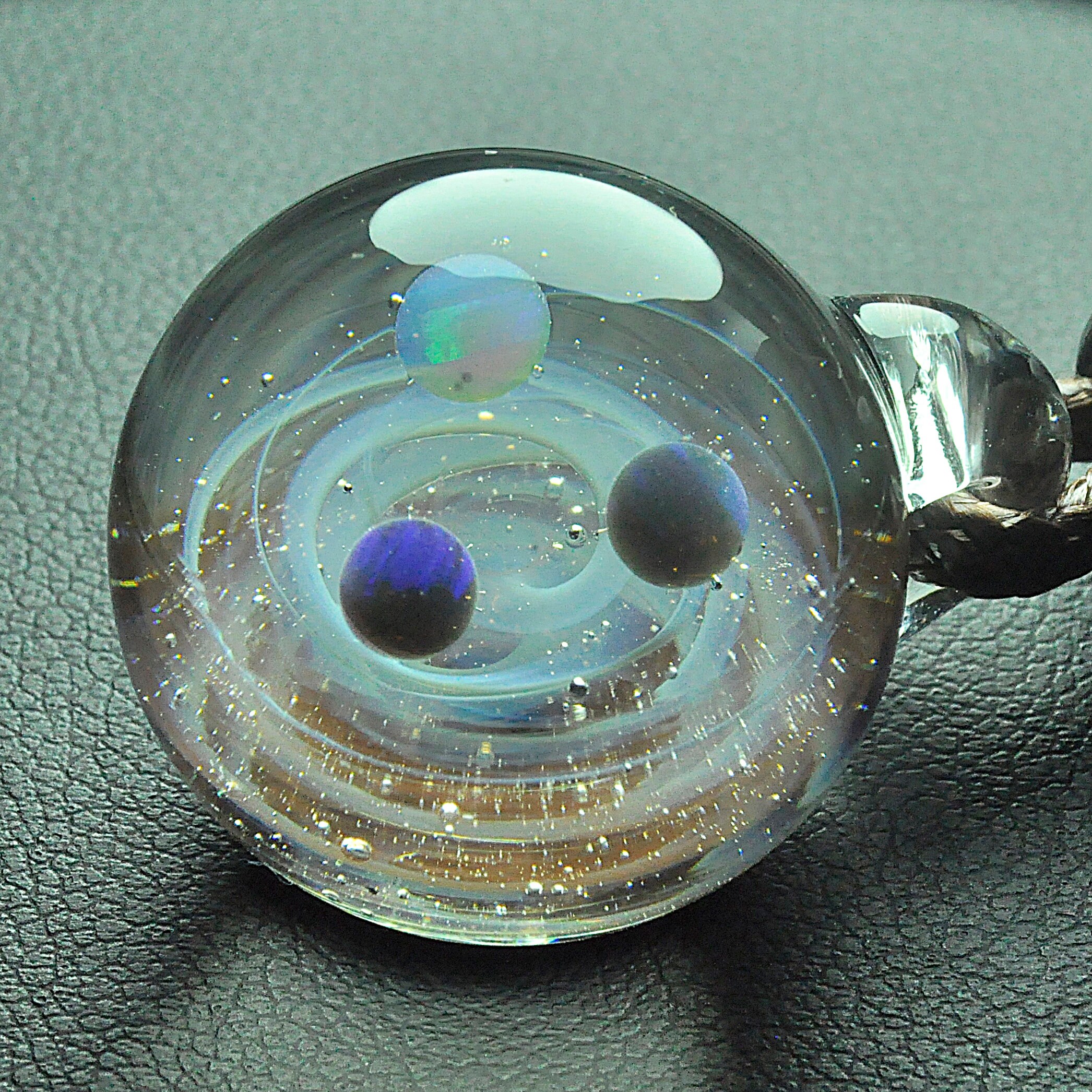Unique Birthday Gift，handmade Glass Universe Pendant 24mm, Blue Galaxy ...