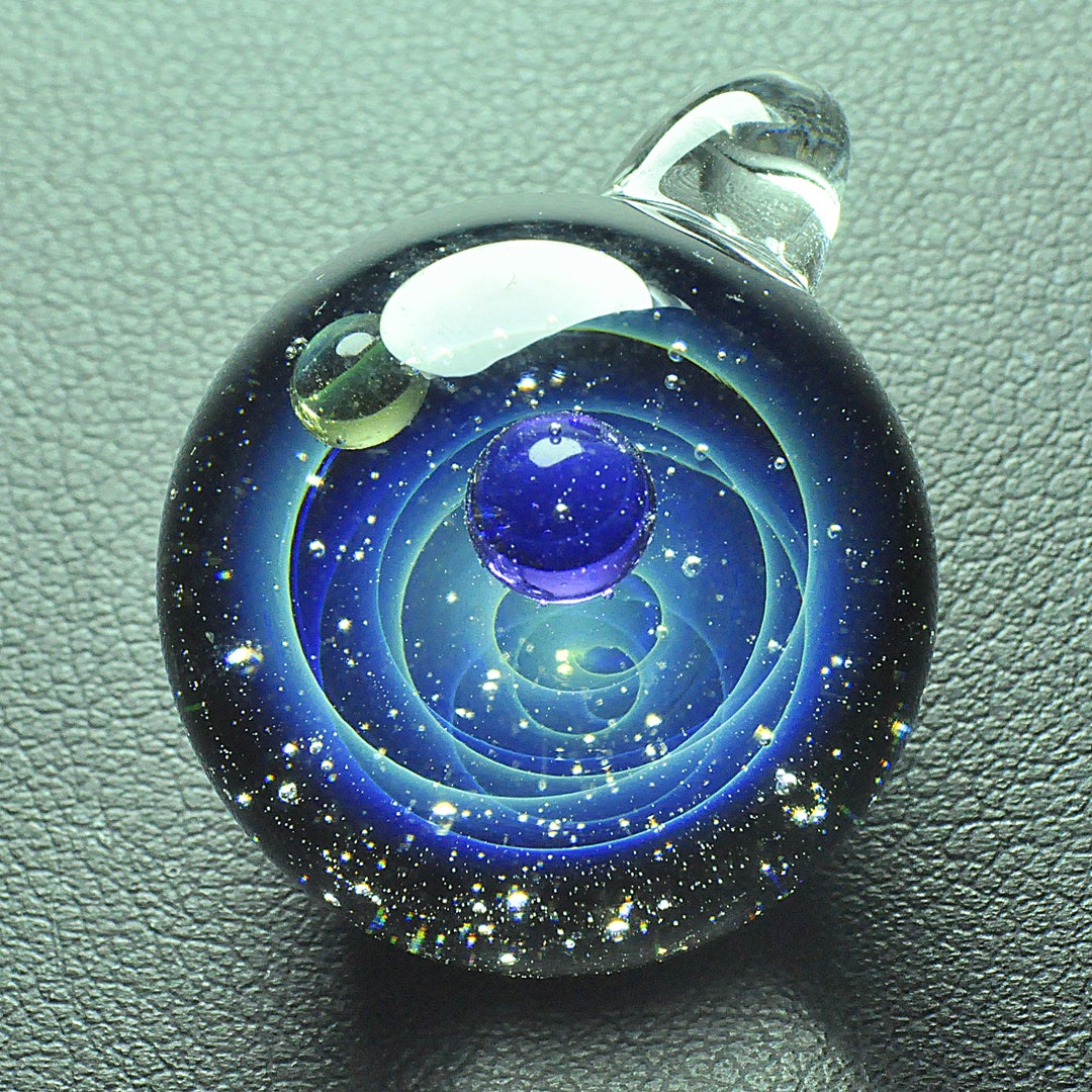 Planet Stars , Glass Dome,spaceblown Glass Universe Pendant 1 Inches ...