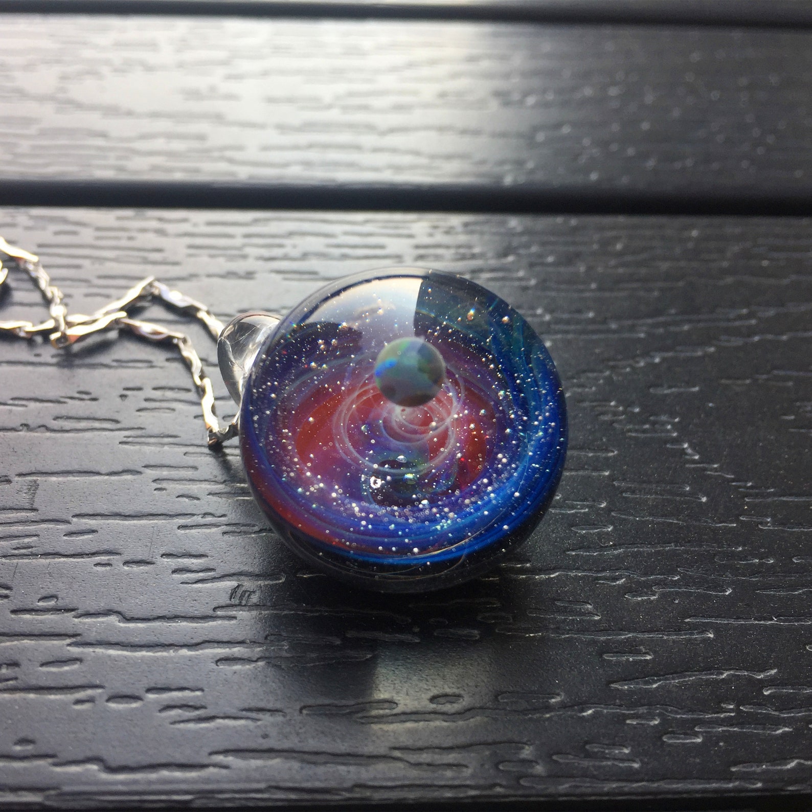 Handmade Glass Universe Pendant 24mmunique Birthday Gift | Etsy