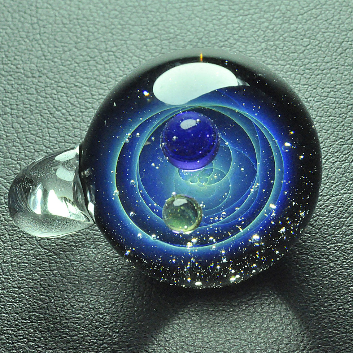 Planet Stars Glass Domespaceblown Glass Universe Pendant 1 | Etsy