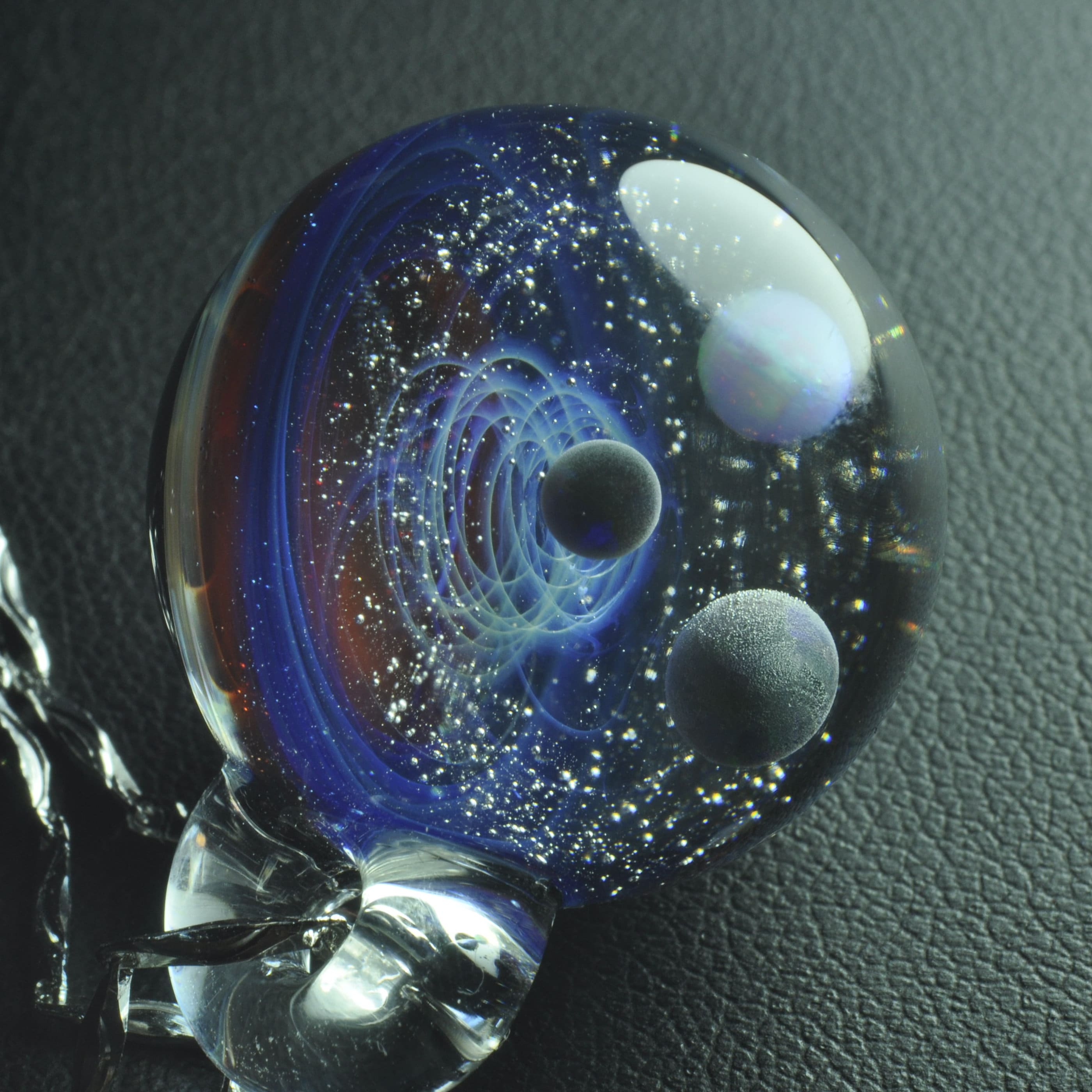 Planet Stars glass domeSpaceBlown Glass Universe Pendant 1 | Etsy