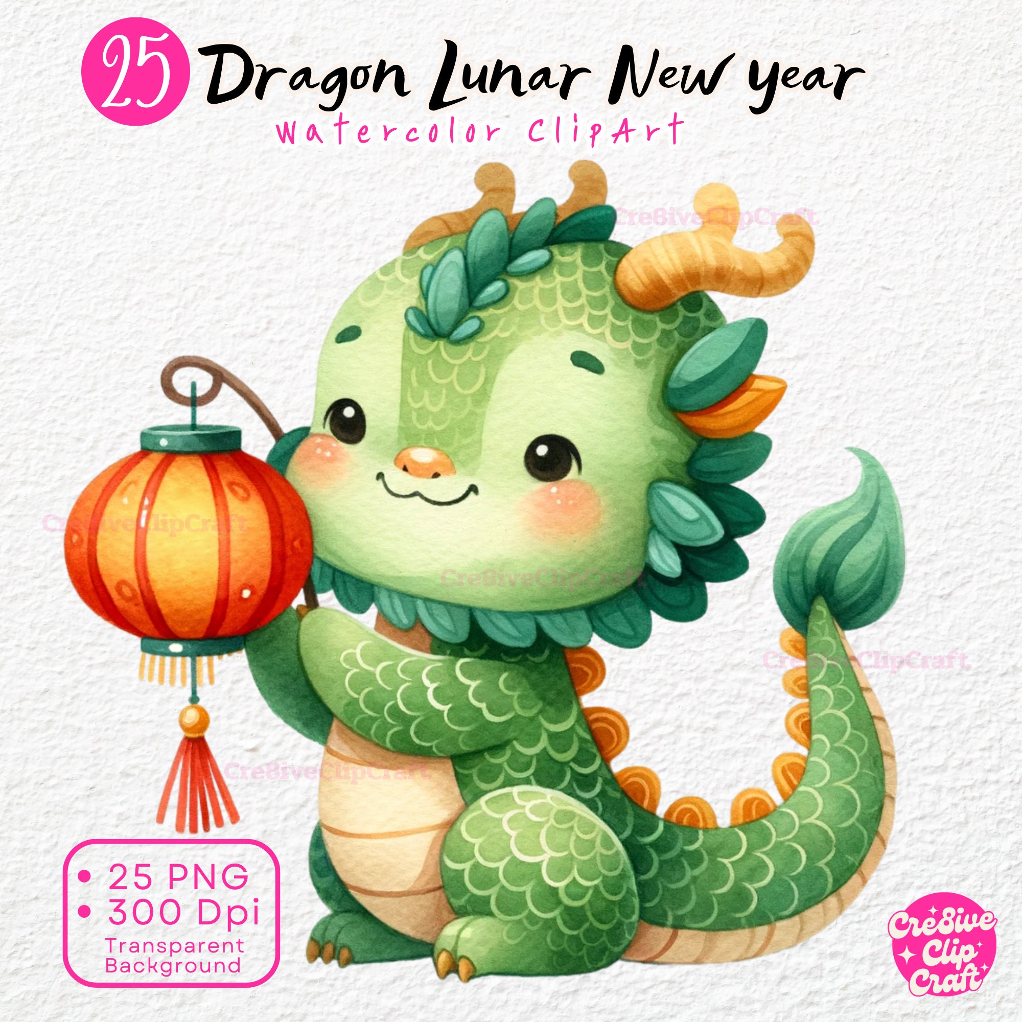 Dragon Lunar New Year Watercolor, Dragon Clipart, Chinese New Year ...