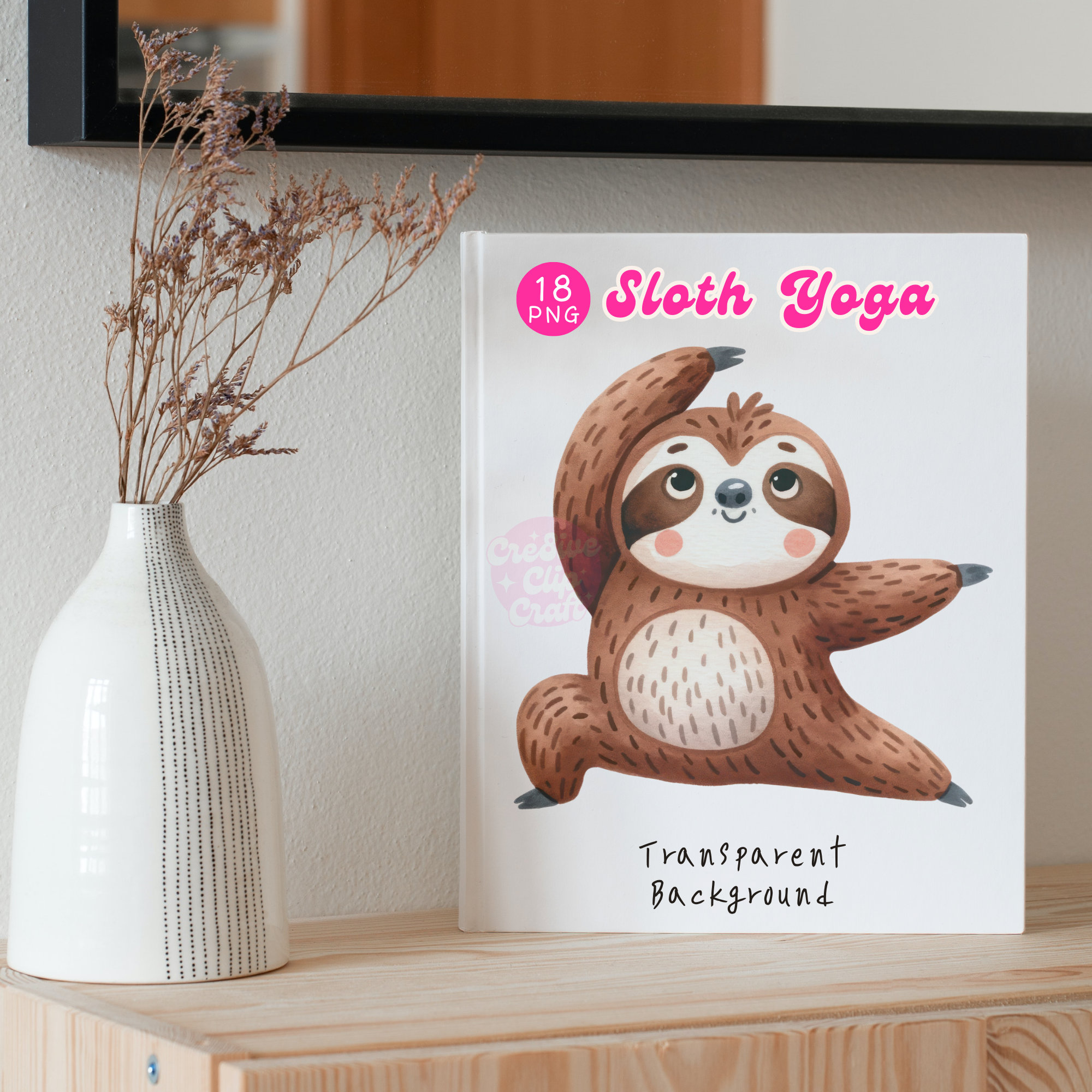 Sloth Yoga Poses, Clipart Bundle, Cute Baby Sloth, Watercolor Animal ...