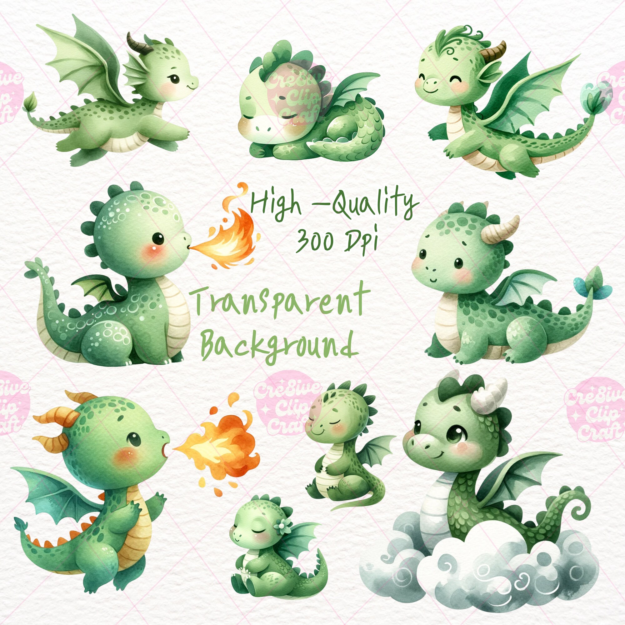 Cute Dragon Watercolor, Dragon Clipart, Chinese Dragon, Dragon PNG ...