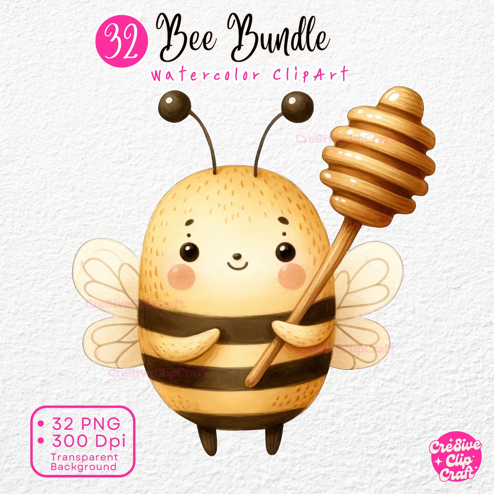 Watercolor Bee Bundle Baby Bee Baby Shower Cute Bee Bee With Flowers ...