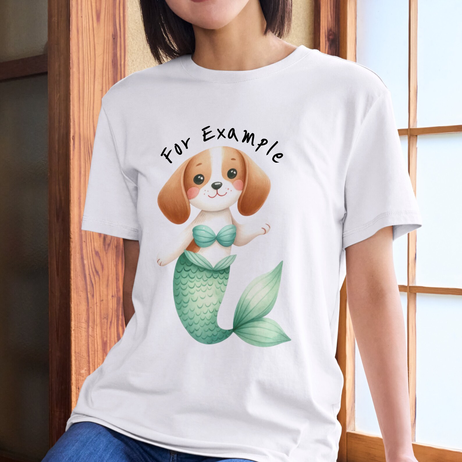 Beagle Mermaid Clipart, Dog Mermaid Watercolor Clipart, Puppy Mermaid ...