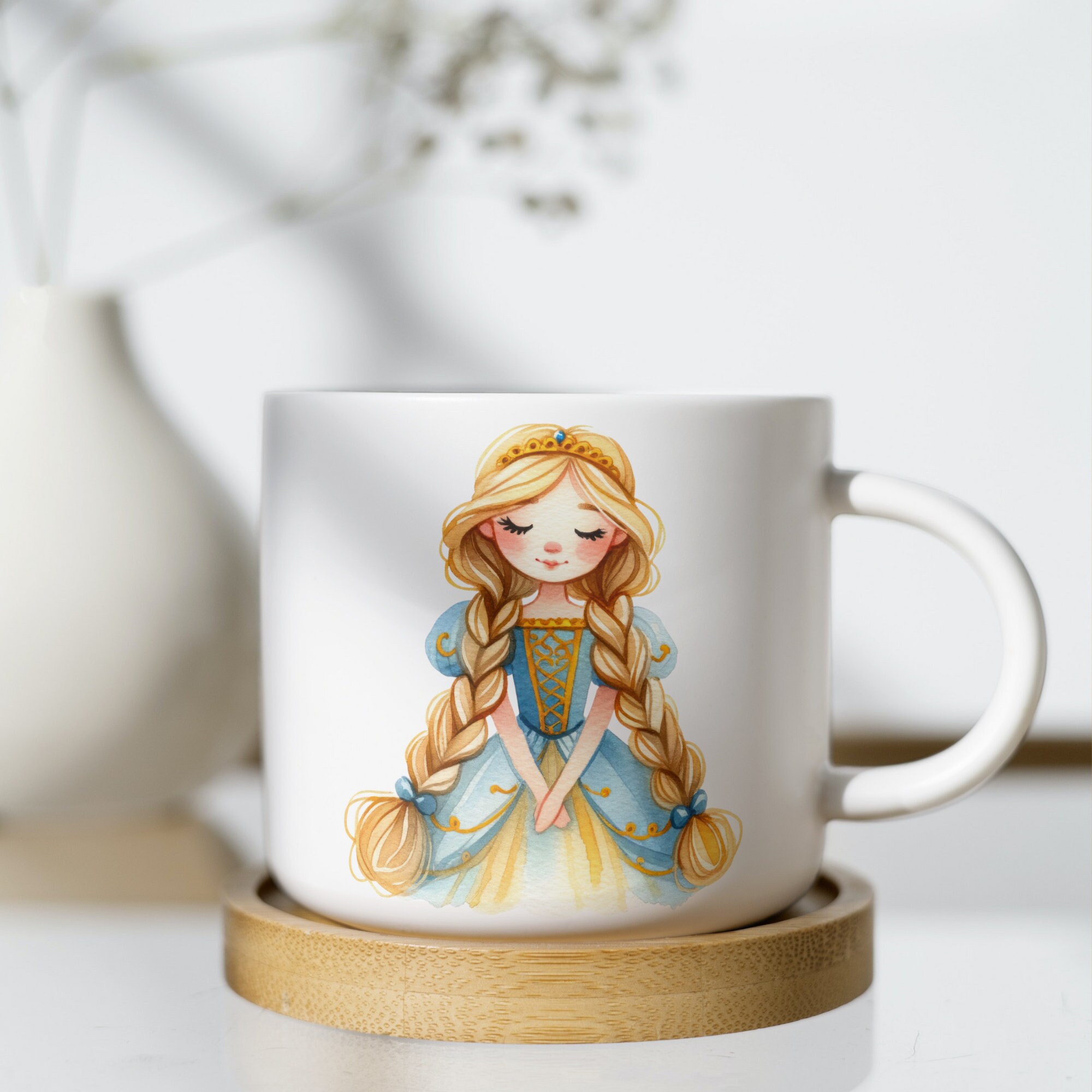 Blue Princess Watercolor Clipart Bundle Cute Princess Carriage Castle ...