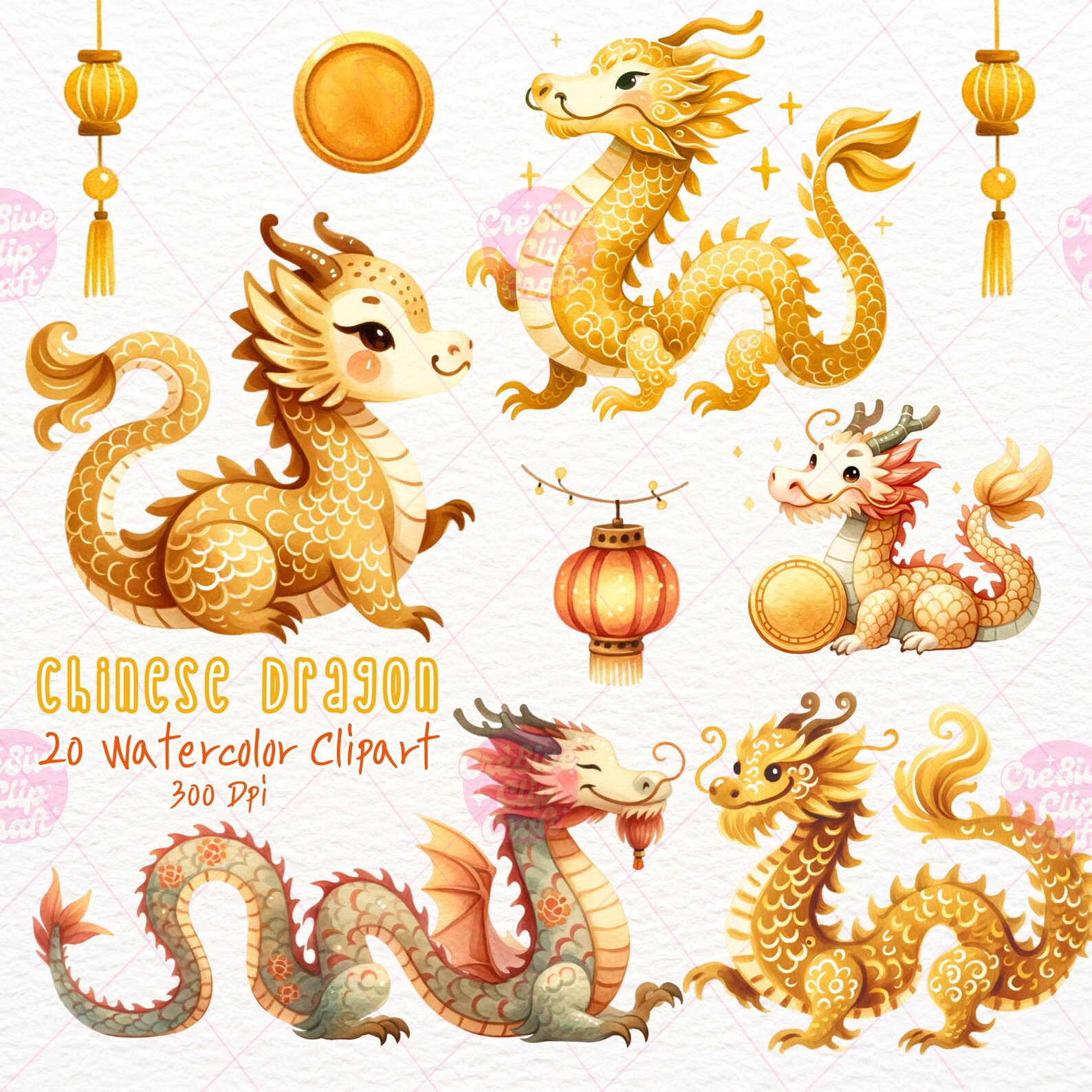 Chinese New Year Clipart Chinese Dragon Watercolor Dragon PNG Lunar New ...