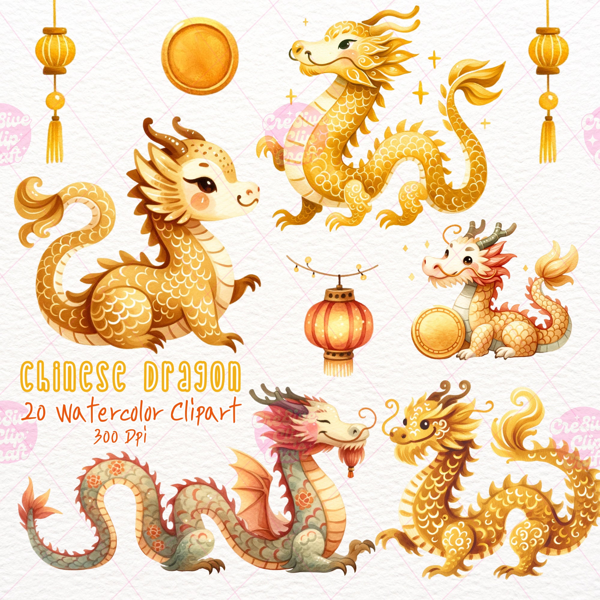 Chinese New Year Clipart Chinese Dragon Watercolor Dragon PNG Lunar New ...
