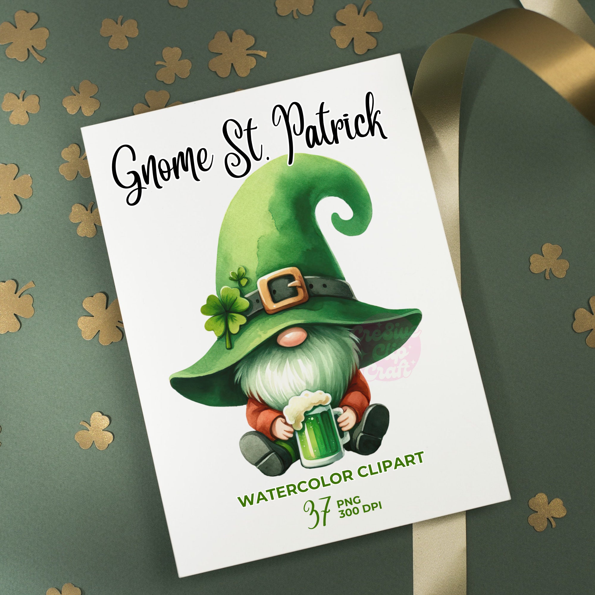 Watercolor St. Patrick's Day Clipart, Gnome St Patrick PNG, St Patrick ...