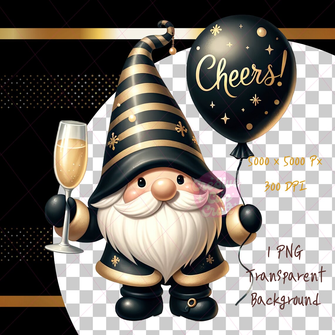 Happy New Year Gnome Celebrate PNG Clipart HNY 2024 Celebrate With ...