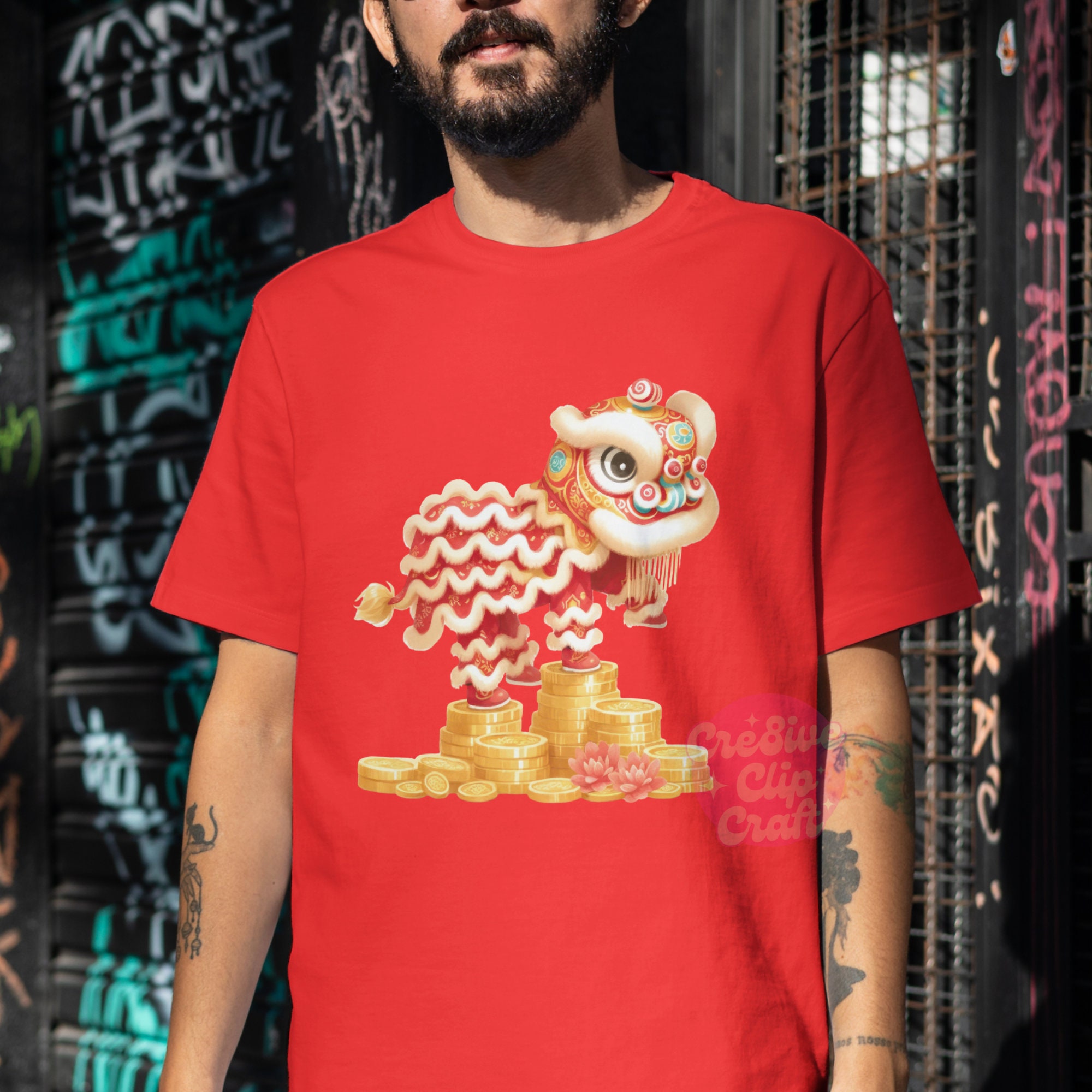 Chinese Lion Dance Lunar New Year Chinese New Year Watercolor Clipart ...