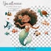 Black Mermaid Clipart African American Mermaid PNG Mermaid Clipart Cute ...