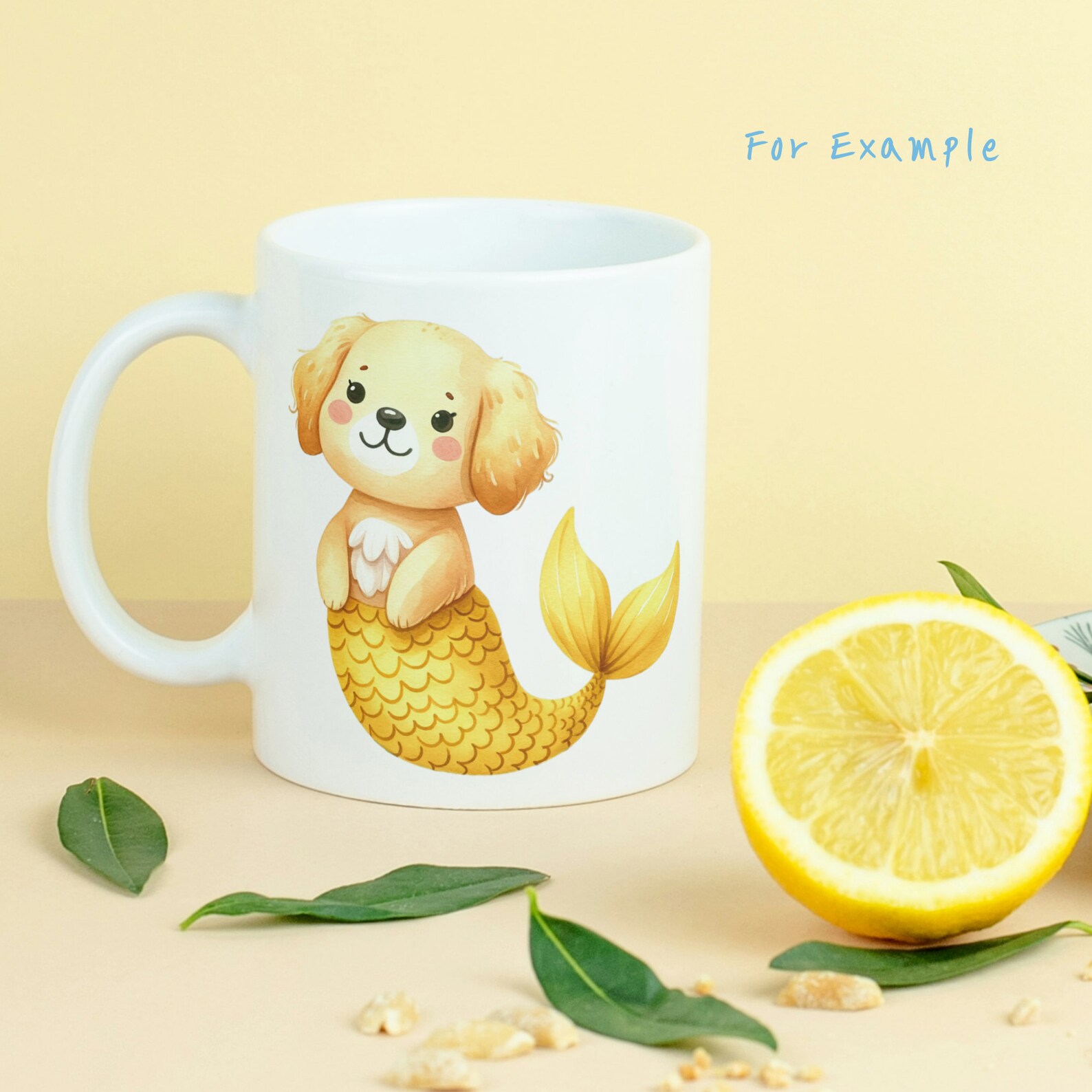 Golden Retriever, Dog Mermaid Watercolor Clipart, Puppy Mermaid Clipart ...