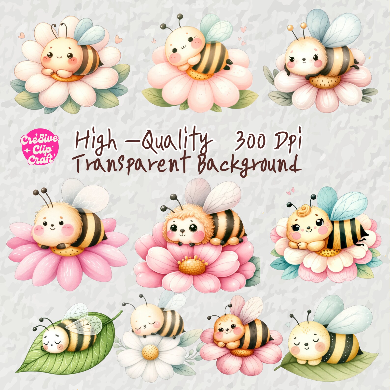 Watercolor Bee Bundle Baby Bee Baby Shower Cute Bee Bee With Flowers ...