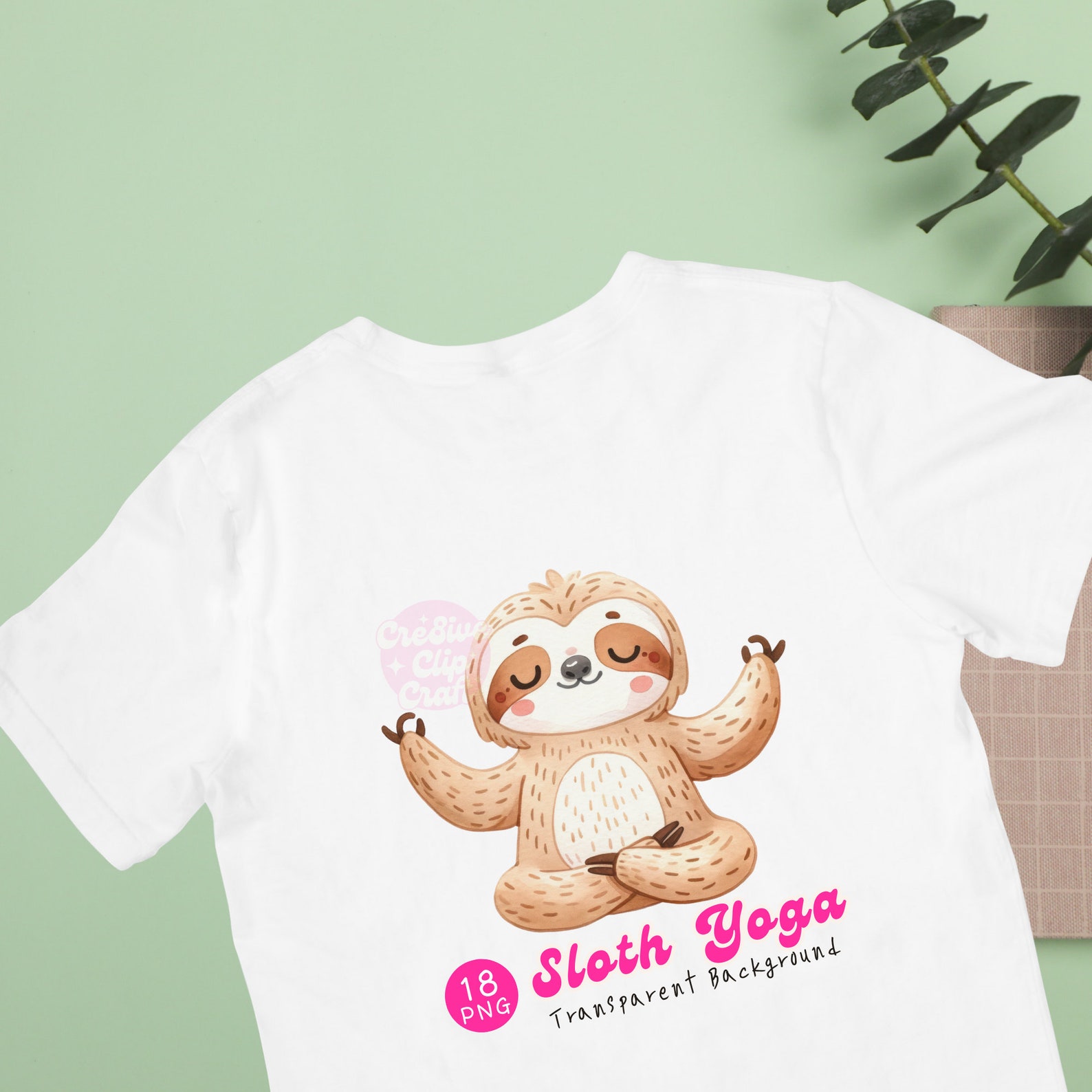 Sloth Yoga Poses, Clipart Bundle, Cute Baby Sloth, Watercolor Animal ...