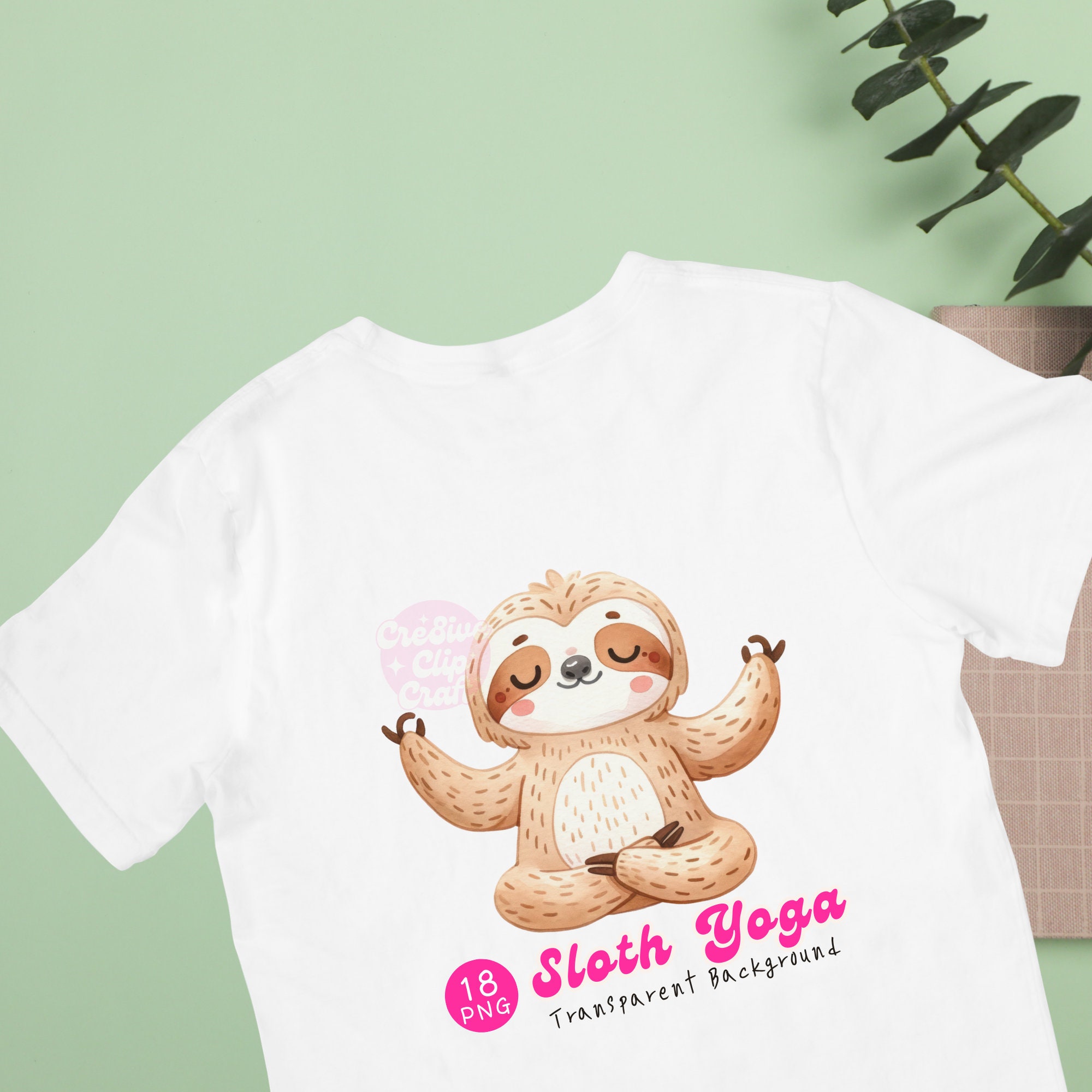 Sloth Yoga Poses, Clipart Bundle, Cute Baby Sloth, Watercolor Animal ...