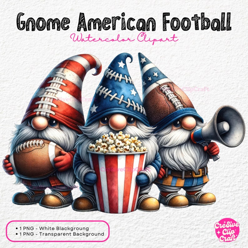American Football Gnomes Png Sublimation, Football Png, Game Day Png ...
