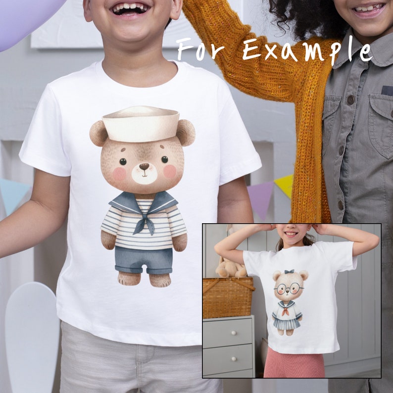 Little Sailor Bear Watercolor Clipart, Sailor Baby Bear, Nursery Clip ...