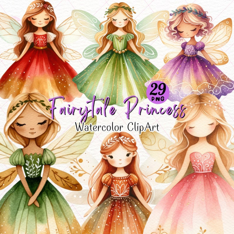 Fairytale Princess, Magical Princess Clipart, Pretty Princess PNG, Cute ...