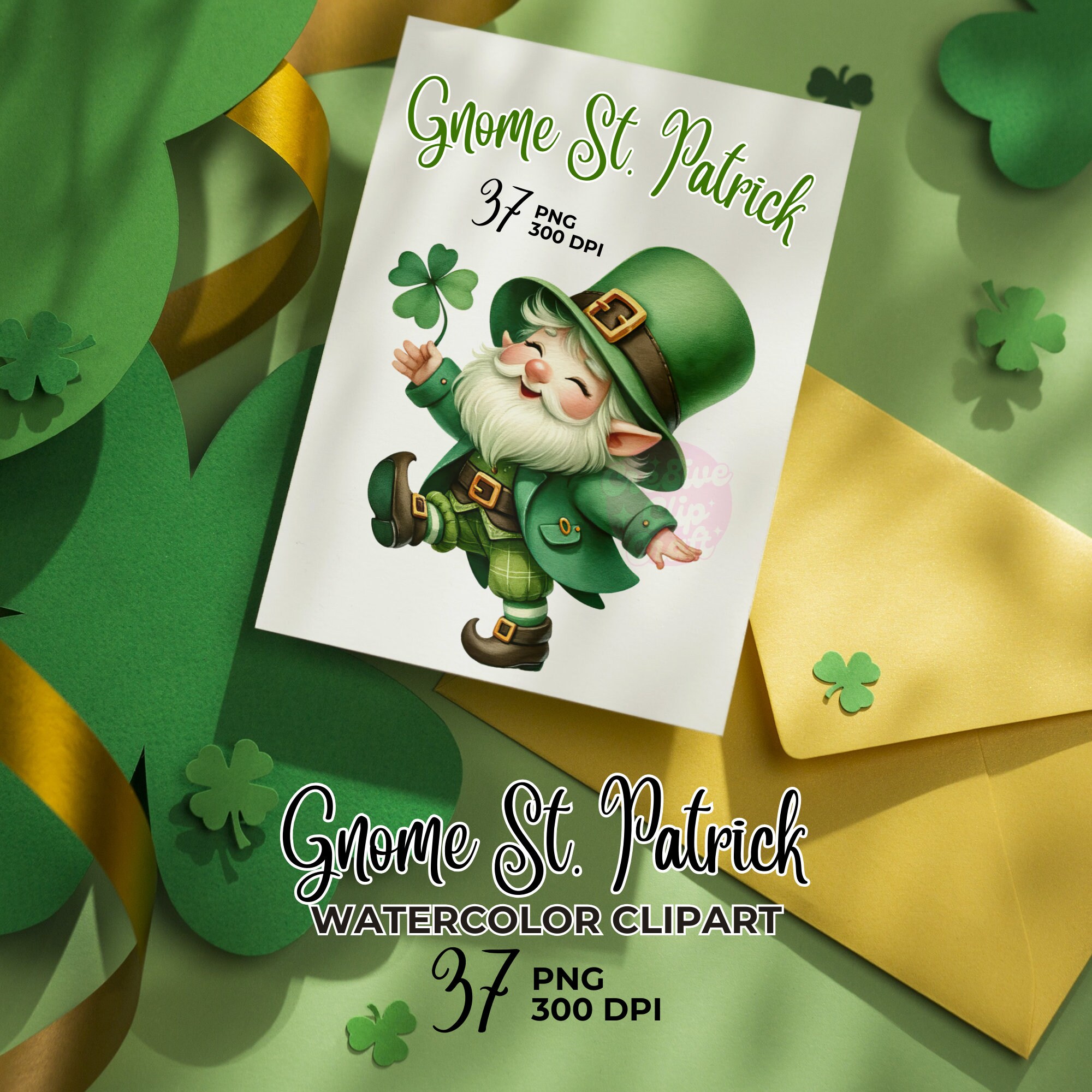Watercolor St. Patrick's Day Clipart, Gnome St Patrick PNG, St Patrick ...